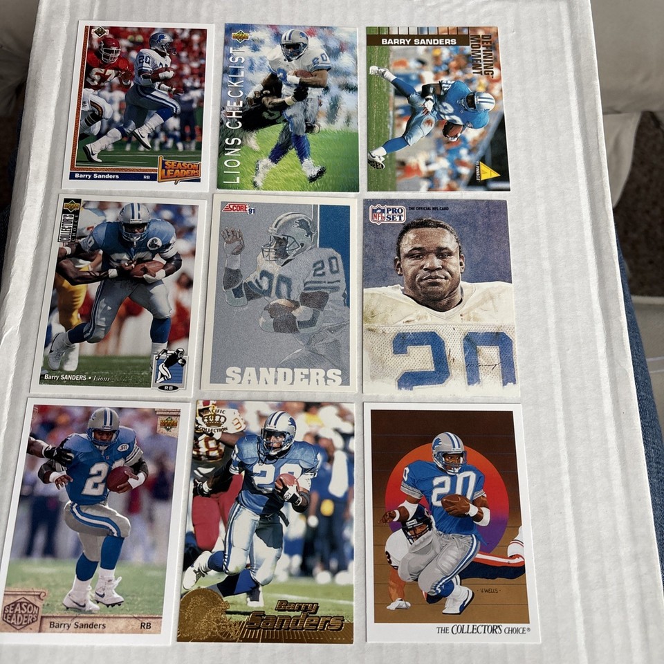 Lot (97) BARRY SANDERS Misc Lions Parallels Inserts Football Cards (f7 ...