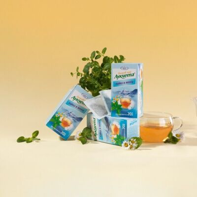 2 boxes of Lukcheta MINT CAMOMILE HERBAL TEA of Bulgaria - 2x20 filter ...