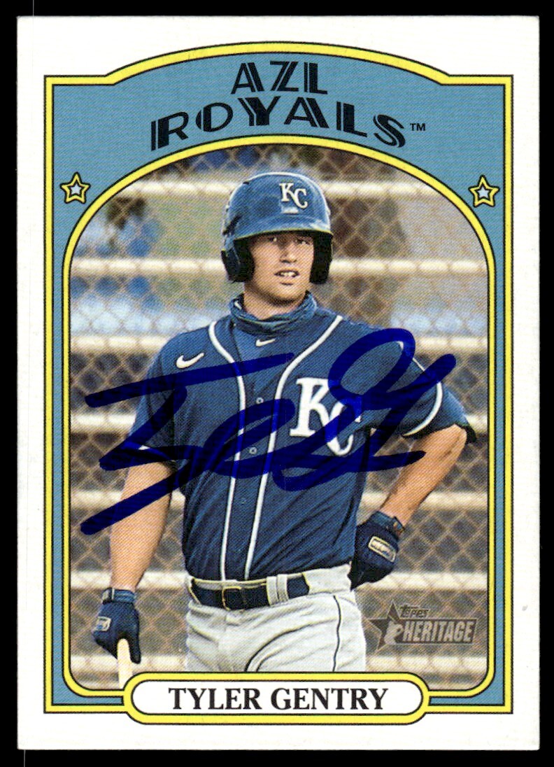 2021 Topps Heritage Minor League Tyler Gentry Auto AZL Royals #45 ...