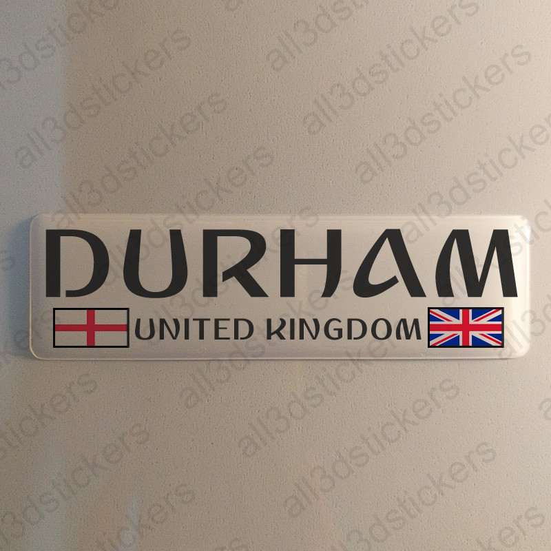 Durham England UK Sticker 4.70x1.18" Domed Resin 3D Flag Stickers Decal ...