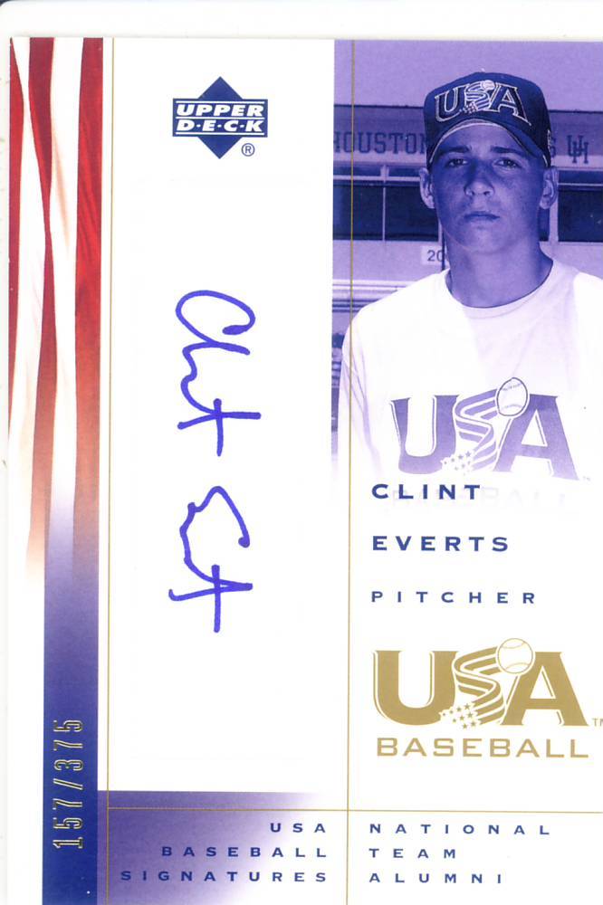 clint everts rookie rc draft auto autograph team usa #/375 2002 | eBay