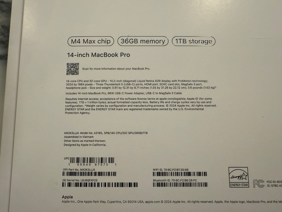 MacBook Pro Laptop with M4 Max, 14‑core CPU, 32‑core GPU: Built for ...