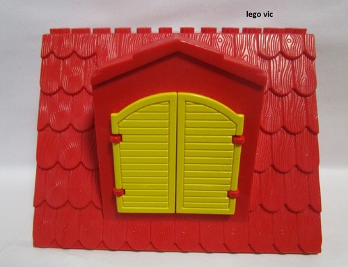 Lego 2048 Roof Block Window Red + x638 Shutter x2 Yellow Fabuland 3674 ...