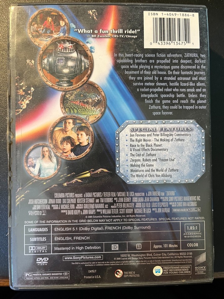 Zathura: A Space Adventure (DVD, 2005) Special Edition Josh Hutchison ...
