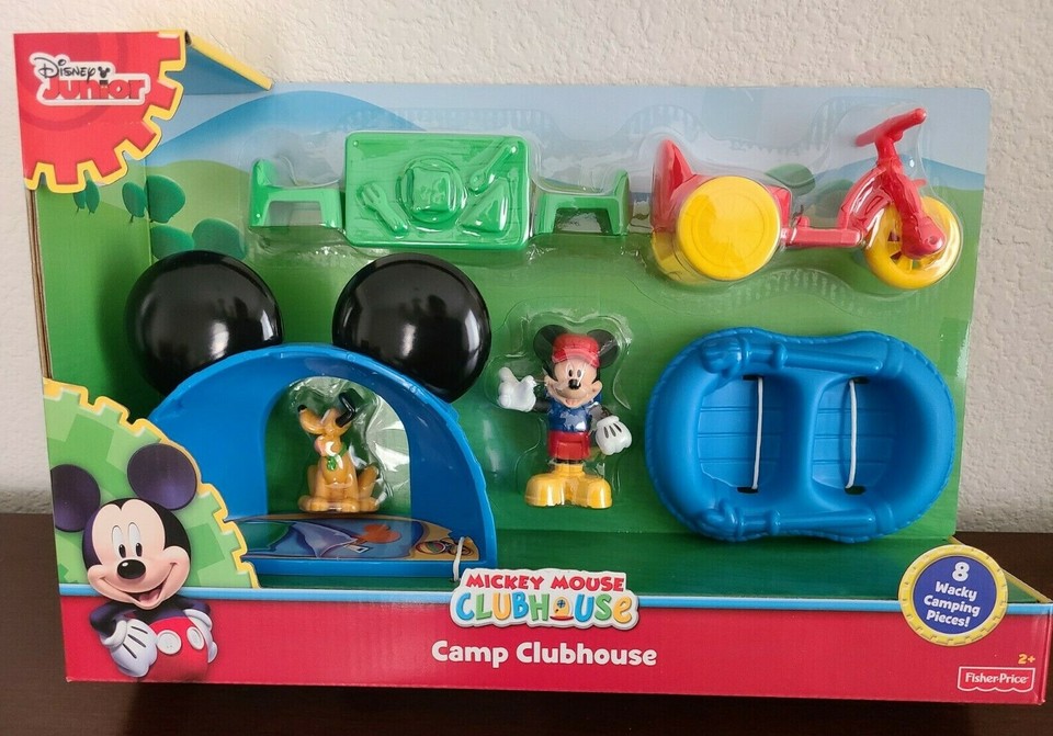Disney Mickey Mouse Camp Clubhouse Playset w/ 8 Camping Pieces Tent ...