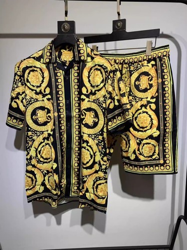 NEW versace Short sleeved shirt and shorts set SIZE M | eBay
