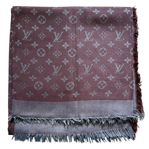 Louis Vuitton Denim Shawl Monogram LV Scarf Logo Large Size Logomania ...