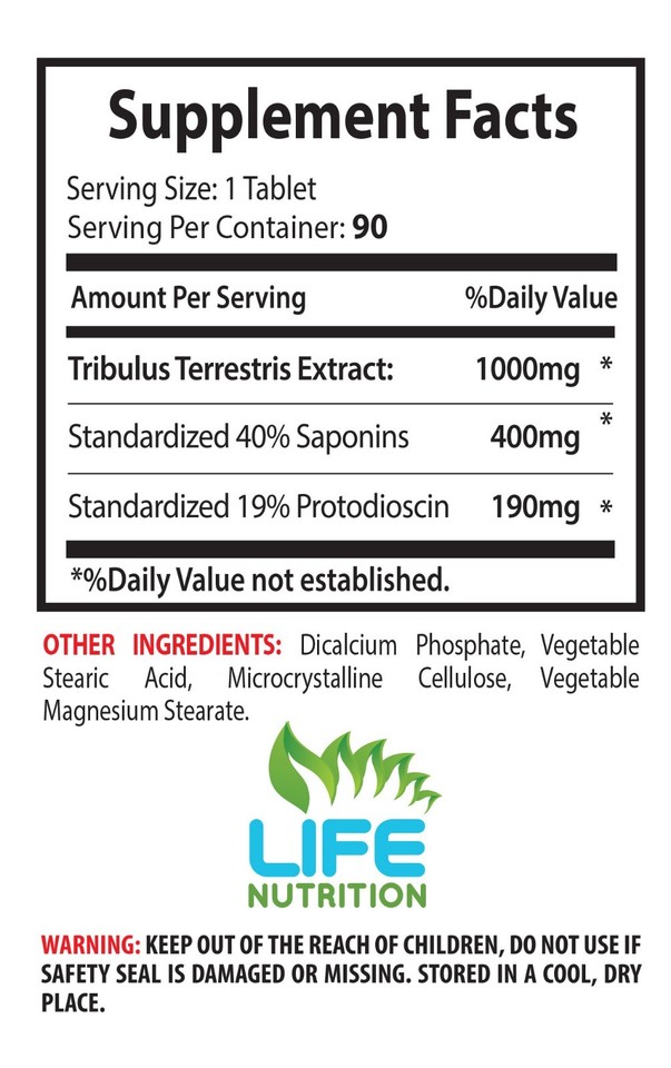 Manpower Supplements Tribulus Terrestris 1000mg Super Strength Energy ...