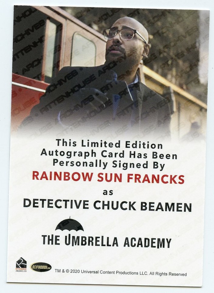 VL The Umbrella Academy S1 Autograph card Rainbow Sun Francks as Chuck ...