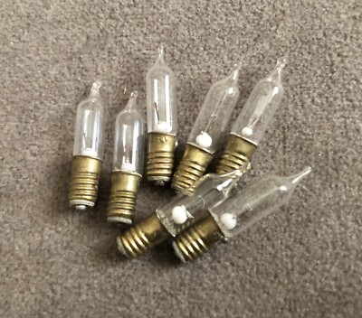 6x Vintage Stubby 6v Renewal BULBS/LAMPS E5 Screw Xmas Tree Lights ...