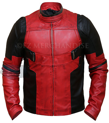 Dead-pool Wade Wilson Ryan Rynolds Red Leather Jacket | eBay