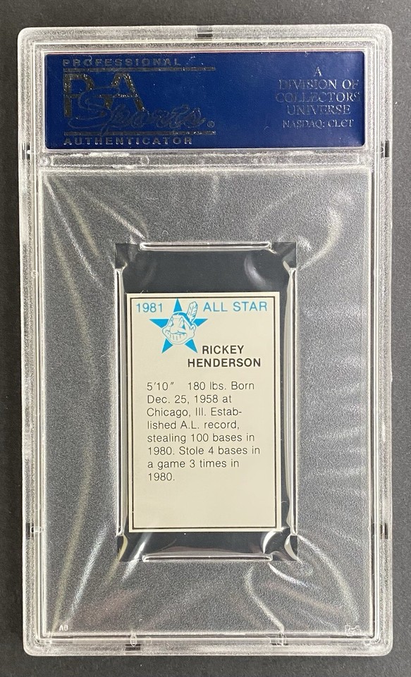 1981 Rickey Henderson PSA 10 Rare ASG Program Inserts Card Oakland A’s ...