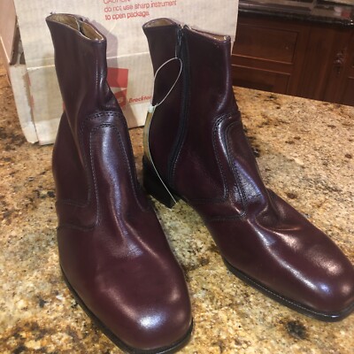 Knapp Safety Shoe Steel Toe Work Boots Side Zip Leather Mens 9.5 E USA ...