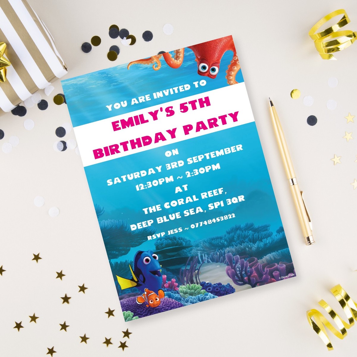 Nemo Birthday Party Invitations Editable Finding Nemo Birthday