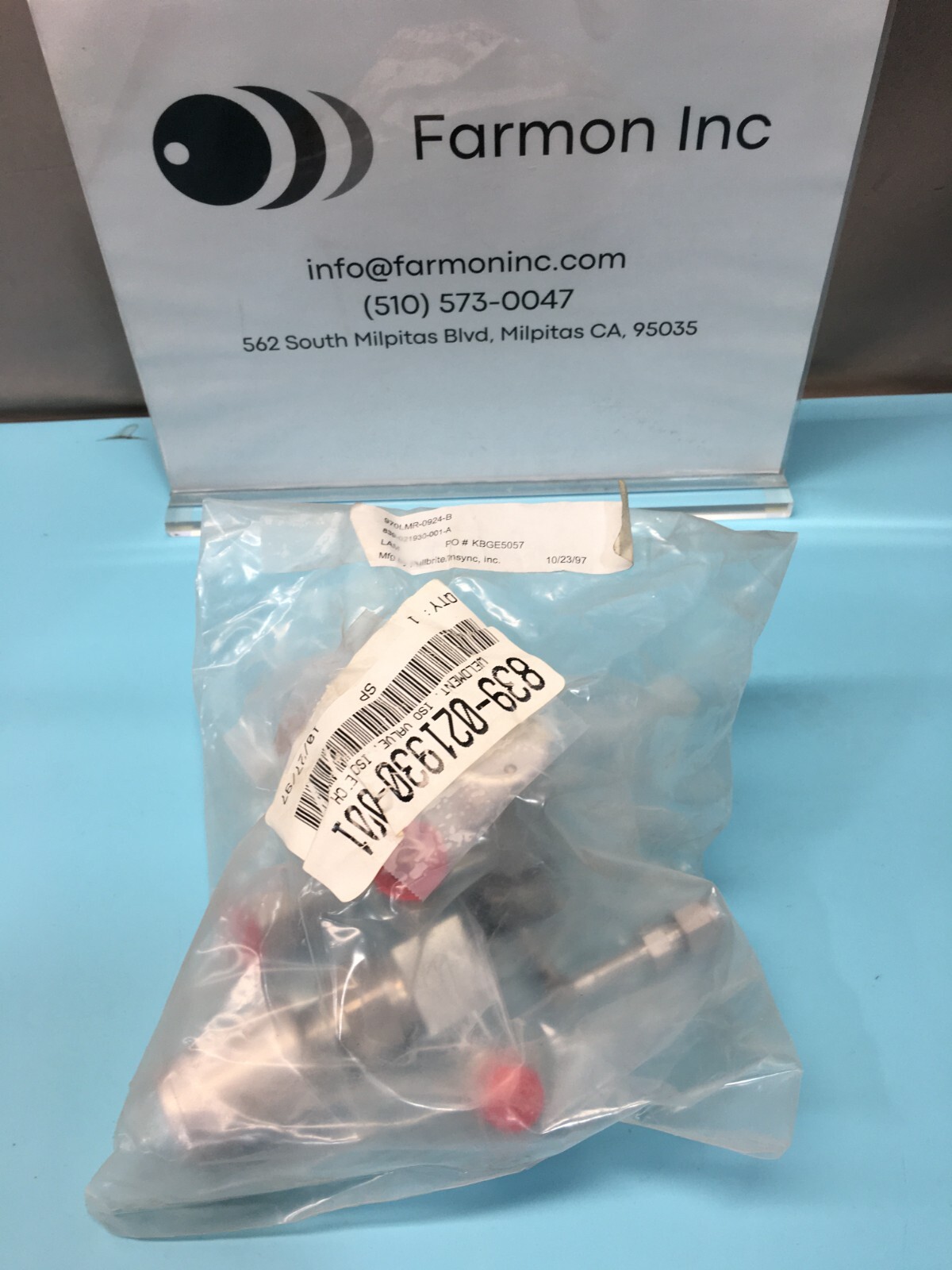 LAM 839-021930-001 Weldment, ISO Valve, ISO Etch, Nupro 6LV-BNBW4-C ...