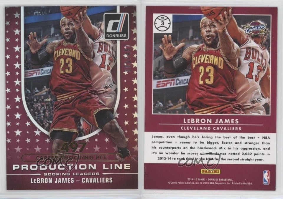 2014 Panini Donruss Production Scoring Stat Line Career 83/497 LeBron ...