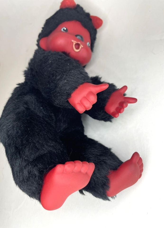 Vintage Monchichi Sekiguchi Red Devil Monkey Thumb Sucker Rubber Face ...
