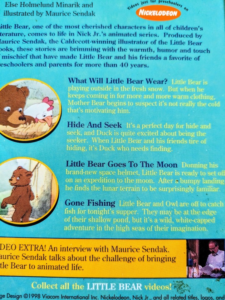 Vtg Nick Jr Little Bear - Meet Little Bear - Goodnight Little Bear VHS ...