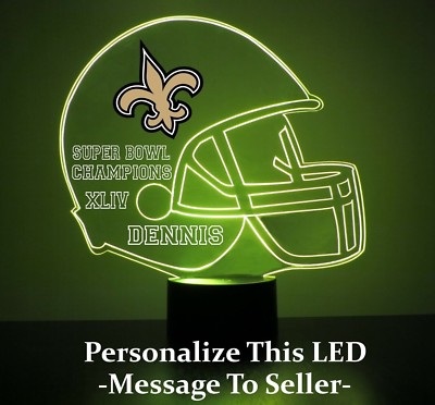 New Orleans Saints Light Up, Personalized FREE, NFL Football LED Sports ...