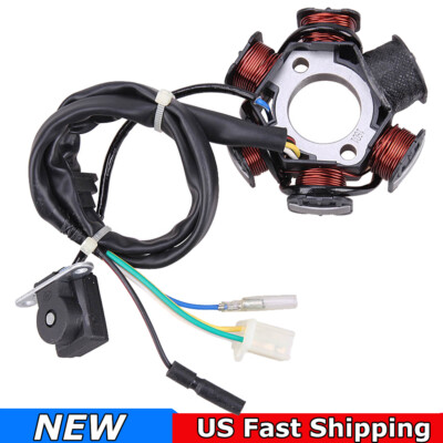 GY6 150cc 6 Pole 6 Coil Magneto Stator for Scooter Charging System ATVS ...