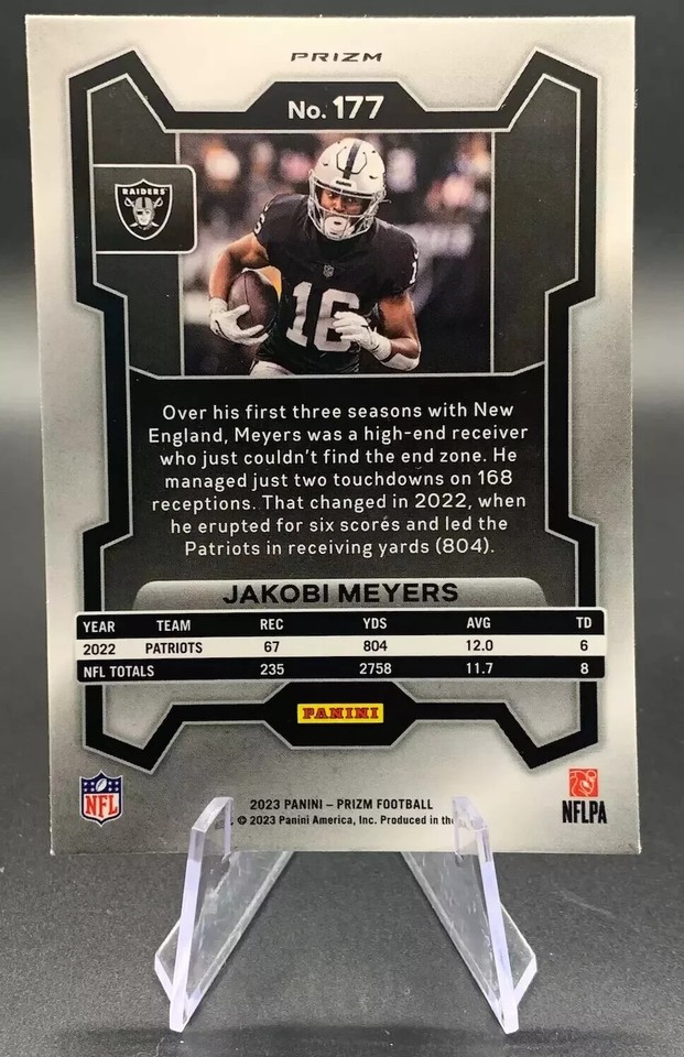 2023 Jakobi Meyers SP #177 Panini Neon Green Pulsar Prizm Las Vegas ...