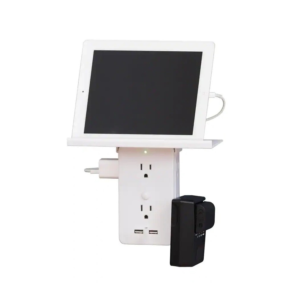 SHARPER IMAGE Socket Shelf Cordless Wall Outlet Extender 6-Outlets, 2 ...