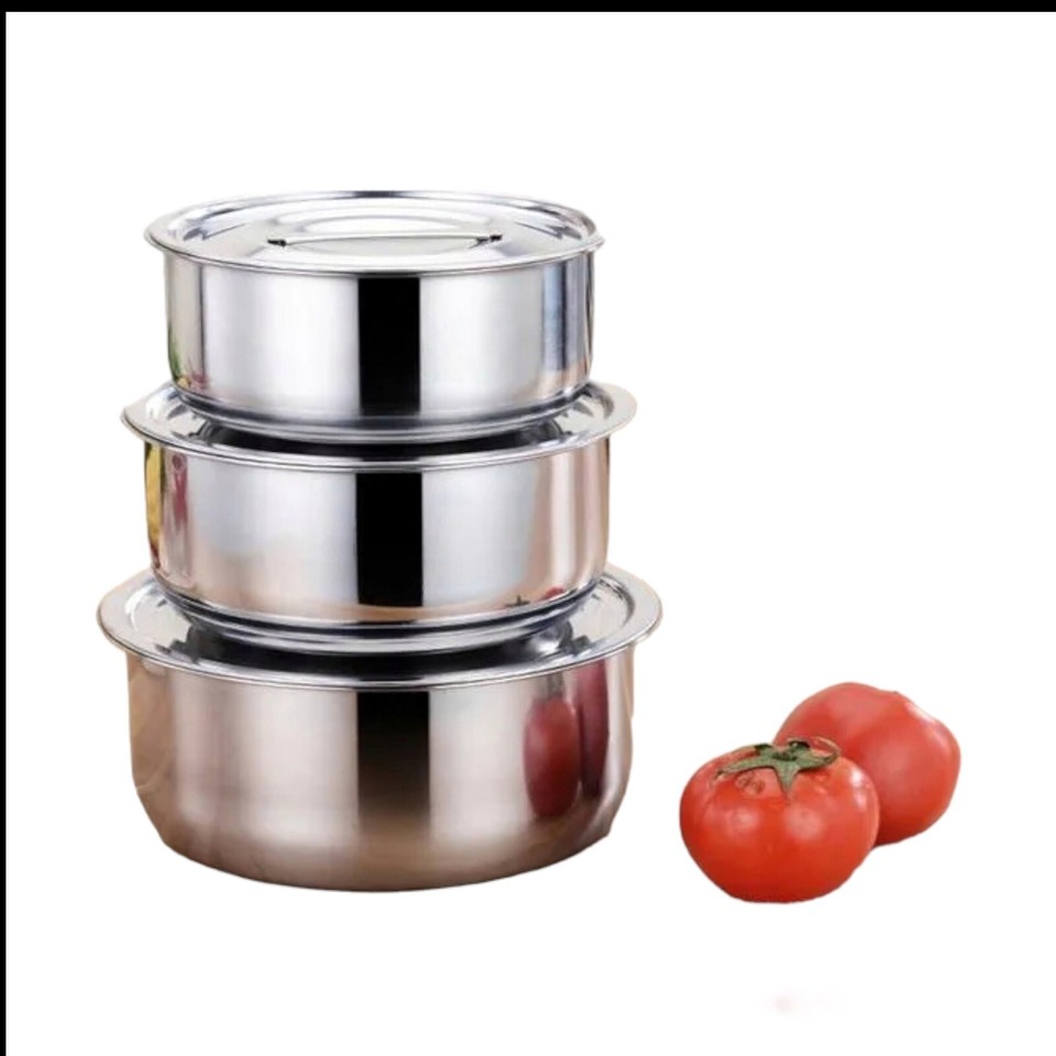 Stainless Steel Soup stock Pot Set Lid Steamer Food Container kitchen ...