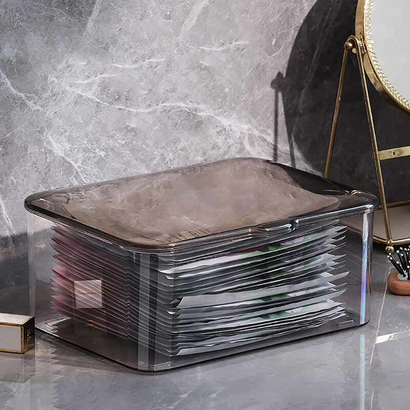 Desktop Storage Box Cosmetics Transparent Basket Facial Mask Drawer ...