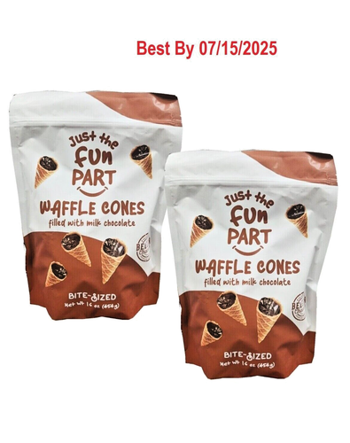 2-PACK Just The Fun Part Chocolate Filled Cones 16 OZ each pack | eBay