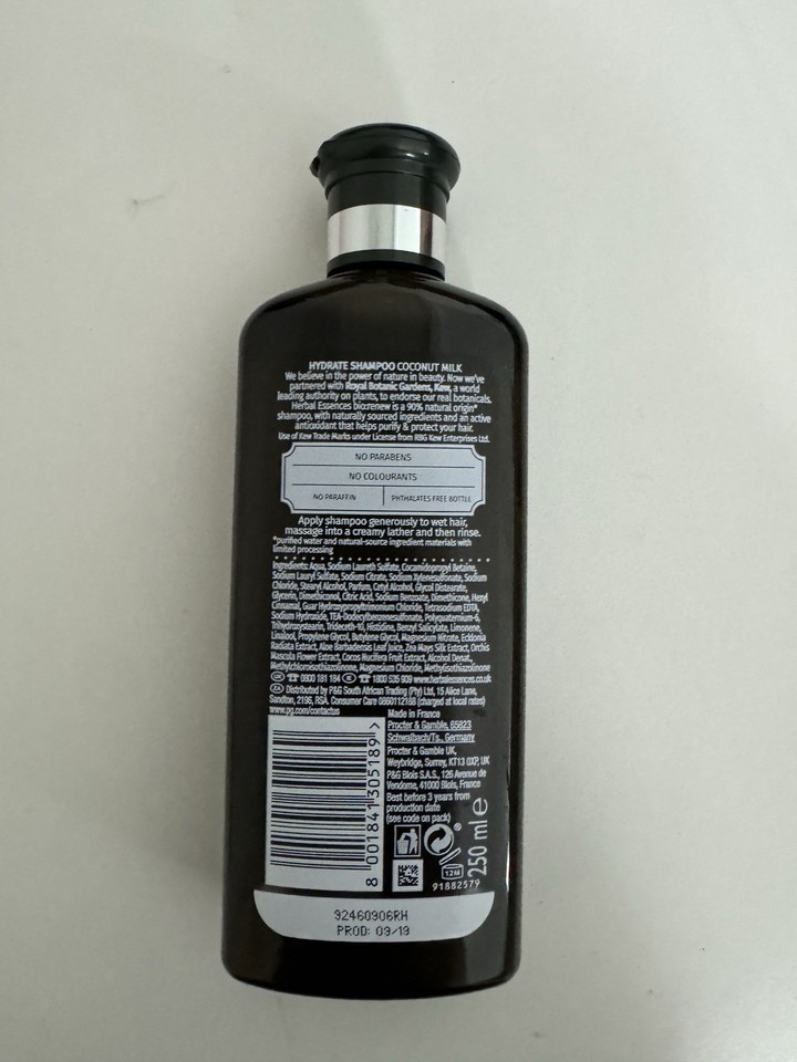 Herbal Essences Bio Renew Hydrate Coconut Milk Real Botanicals Shampoo ...