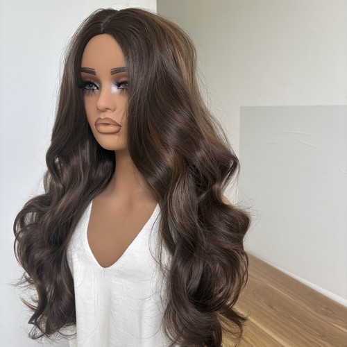 Synthetic Hair Heat Resistant Mixed Brown Long Wavy Dress Up Wigs ...