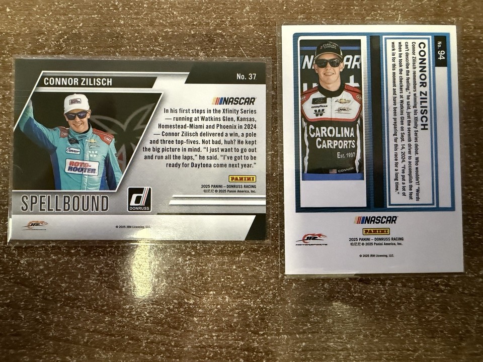 2025 Panini Donruss Racing Connor Zilisch #94 & #37 Spellbound (RC) | eBay