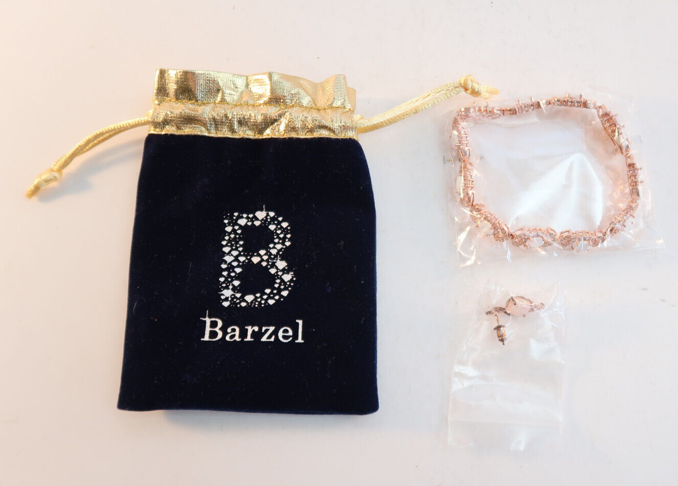 Barzel Women's Bracelet Jewelry Earrings Set Rhinestones Rose Pink ...
