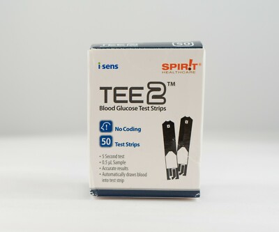 TEE2 test strips x 50 - for TEE2+ blood glucose meter. Brand new in box ...