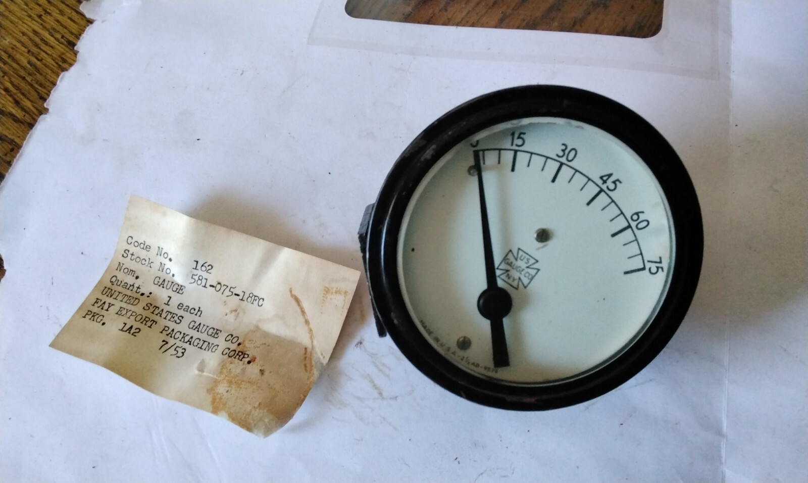 Pressure Gauge 0-75# Us Mfg. "NOS" - Rat Rod | eBay