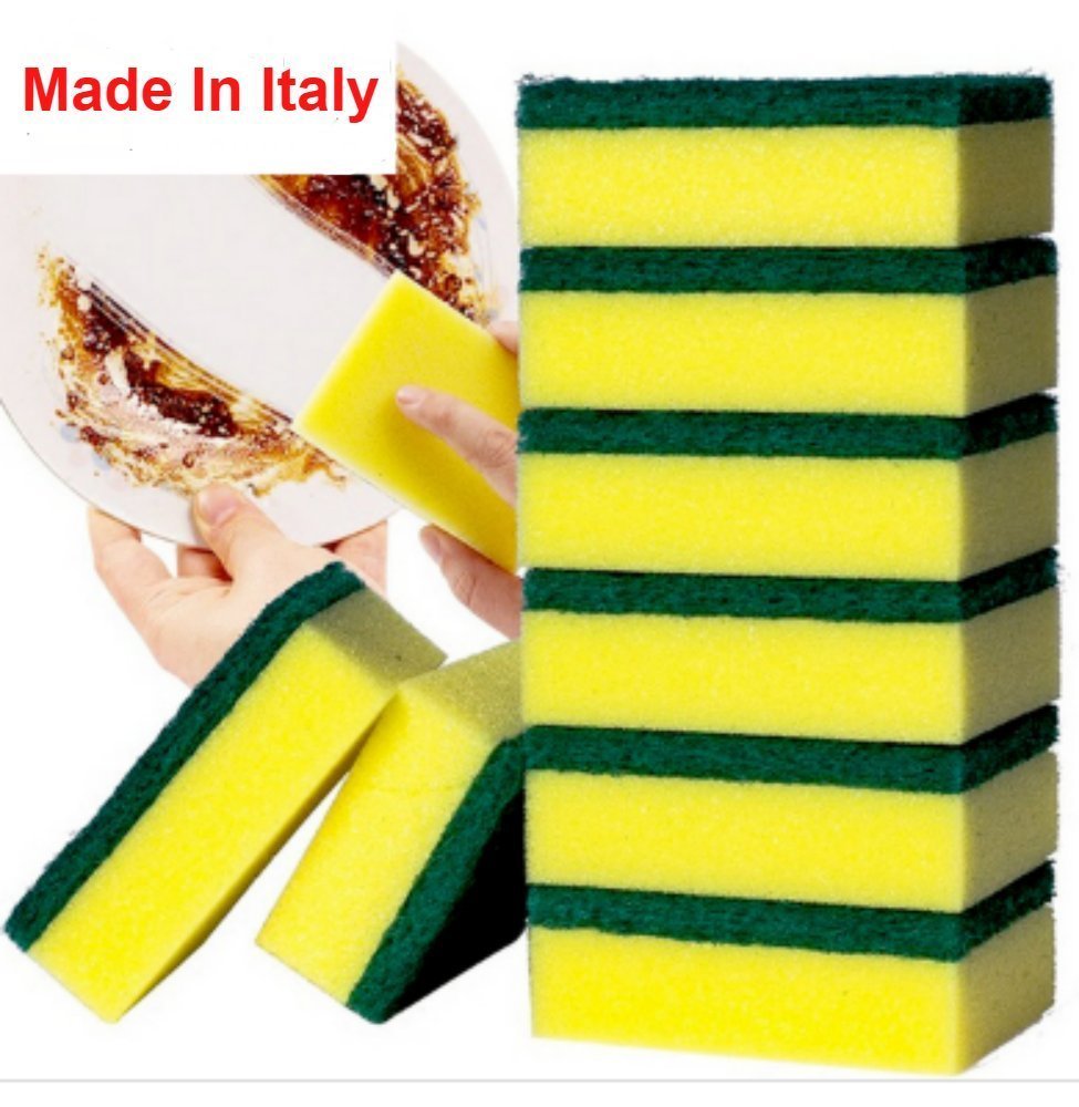 10 Pieces Scouring Kitchen Sponges Set , Made in Italy | eBay