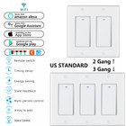 2/3 Gang Smart Light Switch Wifi Wall Touch Alexa Google Home Control ...