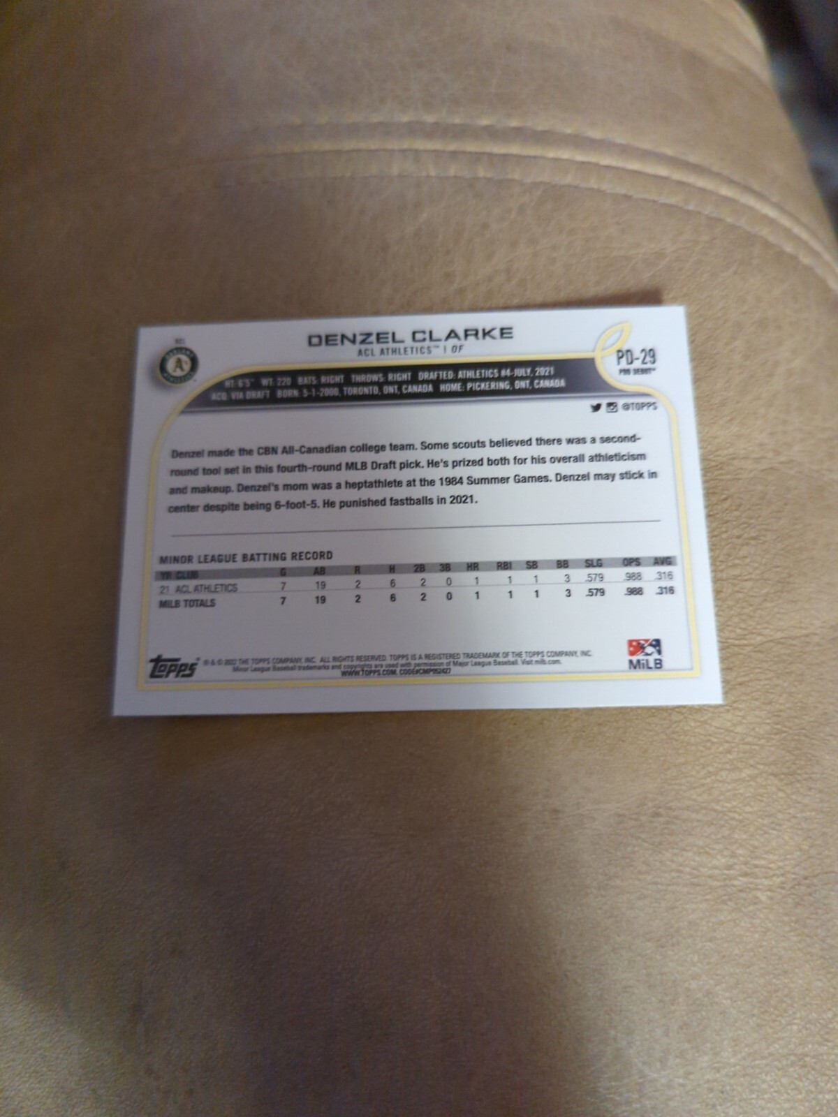 2022 Topps Pro Debut - #PD-29 Denzel Clarke (RC) for sale online | eBay