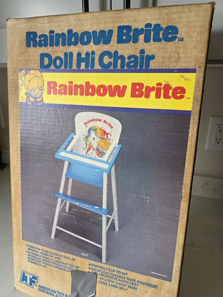 RARE NEW SEALED Vintage 1983 Rainbow Brite Doll High Chair 25" Hallmark ...