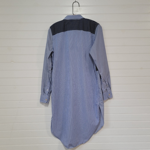 Ralph Lauren LRL Button Front Shirt Dress Womens Medium Patch Striped ...