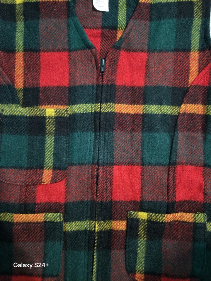 Johnson Woolen Mills VTG Wool Plaid Vest L (Fits S) Red Green USA FV44 ...