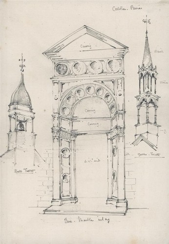 Claude Pemberton Leach Pencil Drawing Architectural Studies Certosa ...