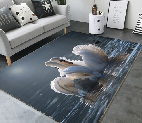 3D White Swan Love AHO182551 Animal Non Slip Rug Mat Elegant Photo ...