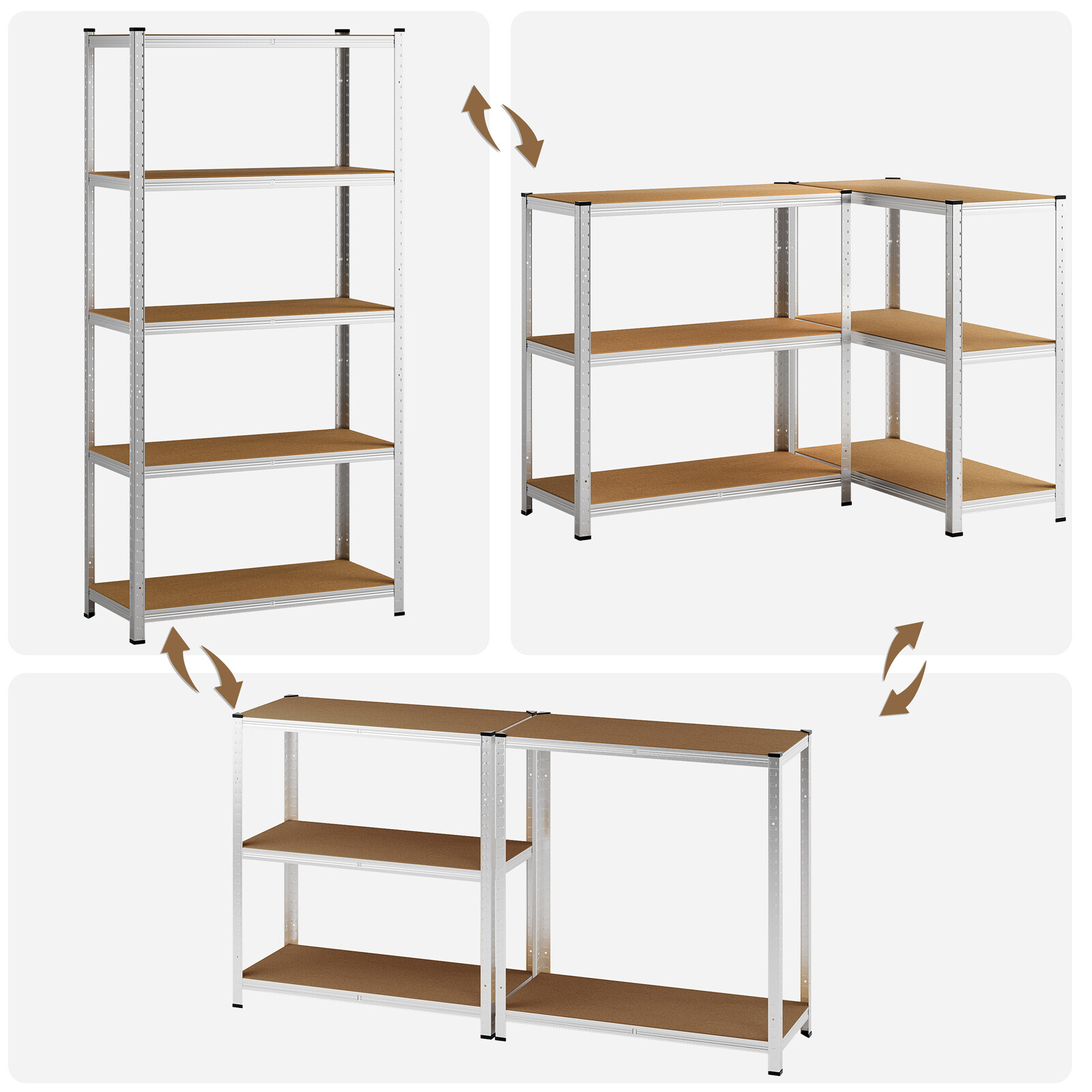 Heavy Duty Shelving Unit Free Standing 5 Tier Shelves Industrial Plug ...