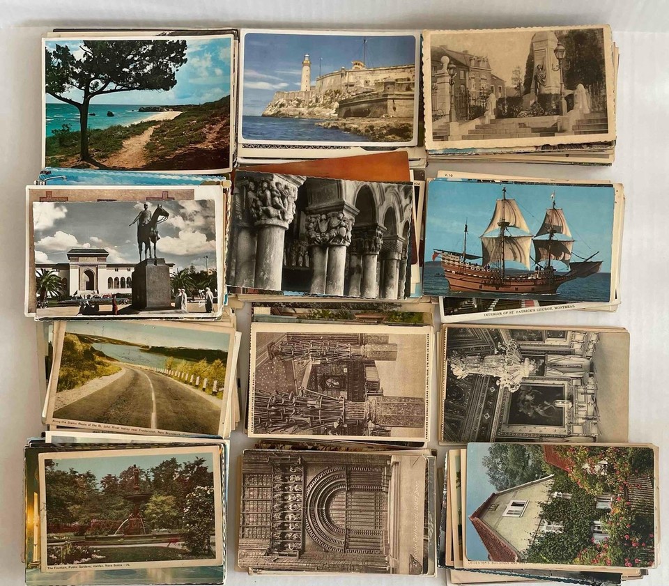 250+/- LOT FOREIGN NON-USA VINTAGE POSTCARDS 1940-1990's READ ...