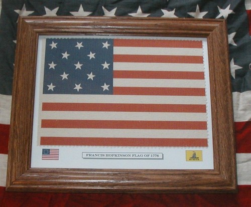 Framed Revolutionary War Flag, 13 Star American Flag, Francis Hopkinson ...