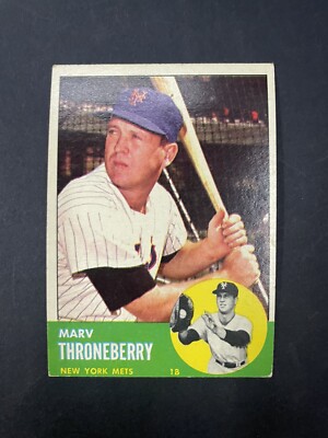 1963 Topps Baseball #78 Marv Throneberry New York Mets - 1st Series | eBay