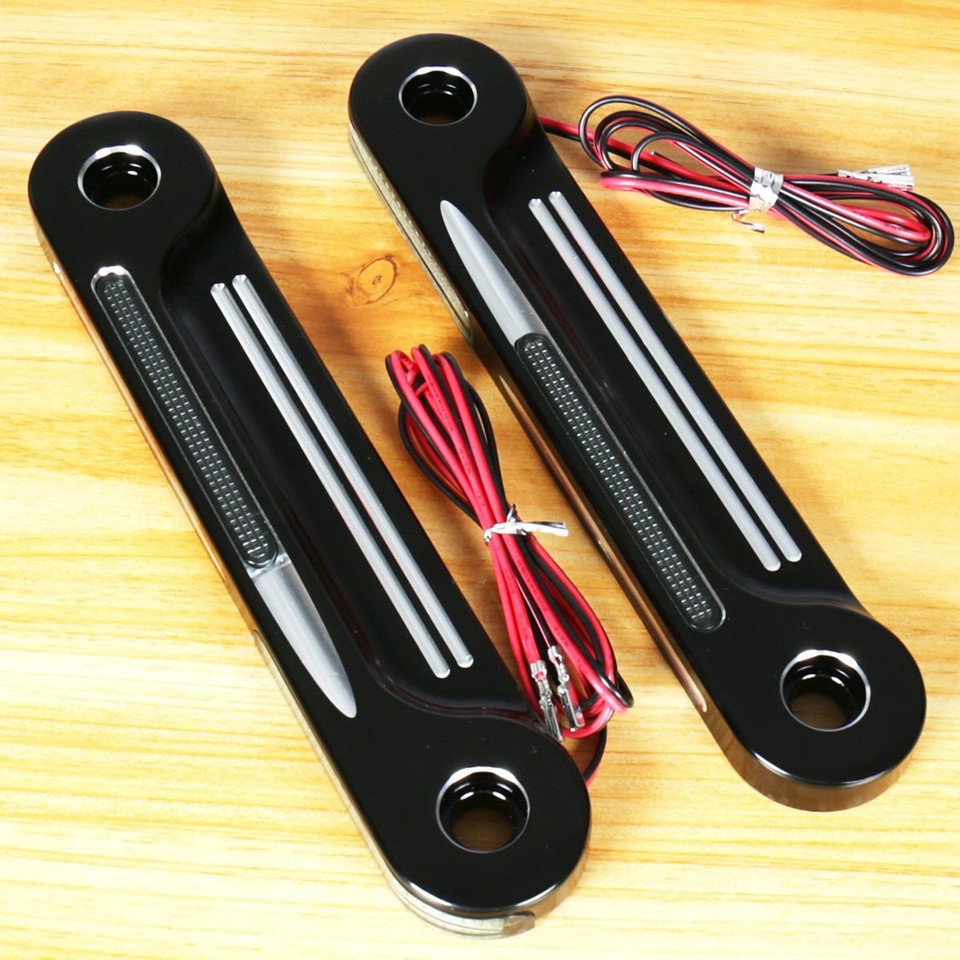 Front Aluminum LED Flush Fork Turn Signals For Harley Touring Street ...