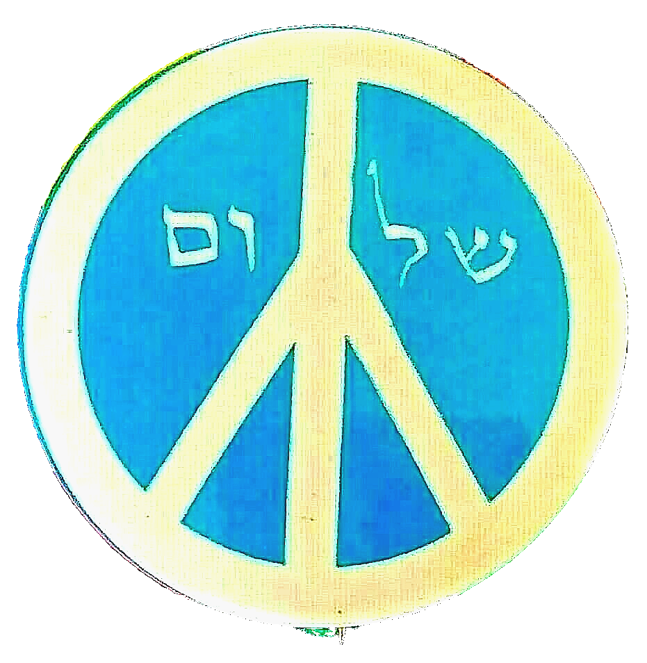 PEACE SIGN in HEBREW 1 3/4" Protest pin - 1971 March on Washington and ...
