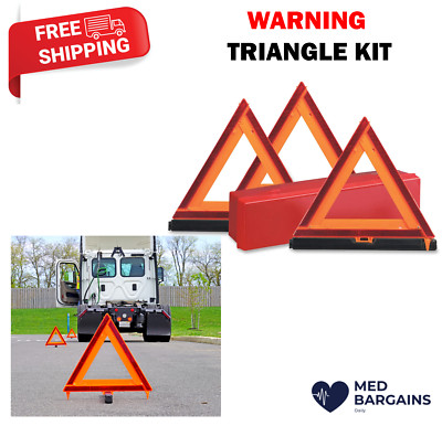 Deflecto Brand Made in USA Emergency Warning Triangle Kit with 3 ...